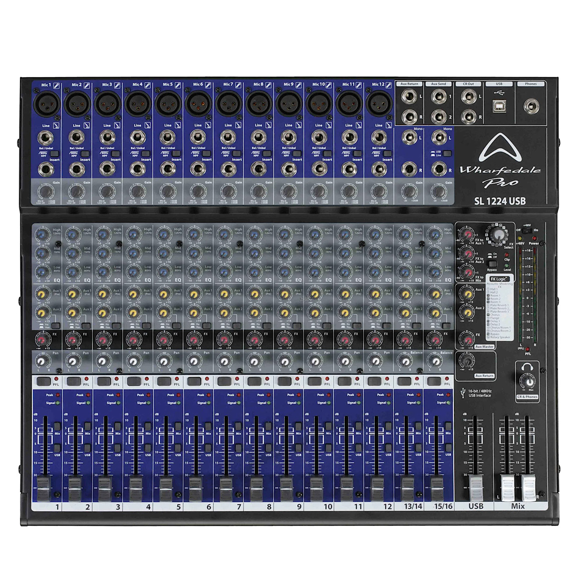 Mixer análogo Wharfedale SL1224USB de 14 canales - Dominant Music Store